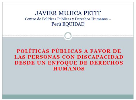 Políticas Públicas A Favor De Las Personas Con Discapacidad Desde Un