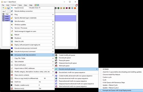 including custom remote commands in a job queue