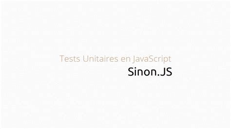 Spy Mock Et Stubs Avec Sinon — Formation Tests En Javascript Grafikart