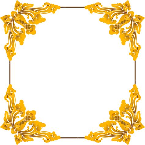 블랙 라인이 있는 스퀘어 골드 발리 장식 테두리 테두리 장식 발리 장식 장식 Png 일러스트 및 벡터 에 대한 무료 다운로드 Pngtree