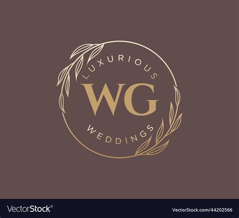 Wg Initials Letter Wedding Monogram Logos Vector Image