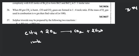 Completely With 0 03 Moles Of Br2 L To Form Brcl3 And Brcl3 In 5 1 Mol