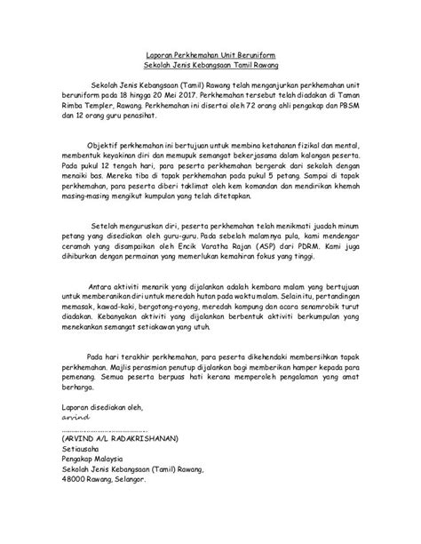 Contoh Karangan Laporan Perkhemahan Contoh Tiga