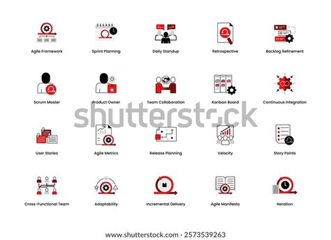 Agile Management Icon Pack Features Agile Stock Vector Royalty Free