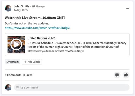 embedding live video in streams beekeeper help center