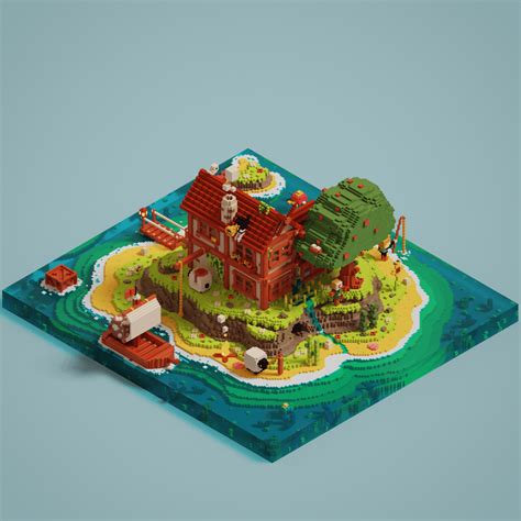 Animated Little Voxel Island Rvoxel