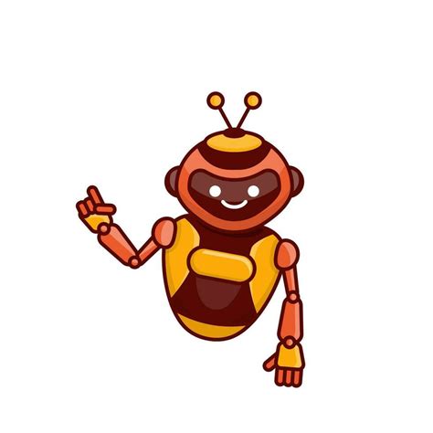 Robot Character Pose Vector Illustration Robot Mascot Character Design