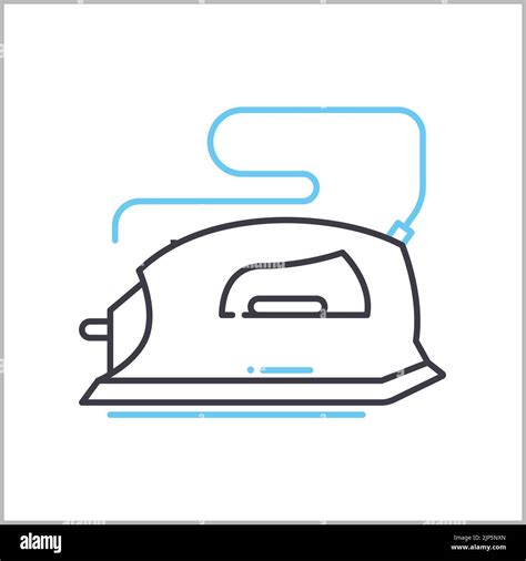 Electric Iron Line Icon Outline Symbol Vector Illustration Concept