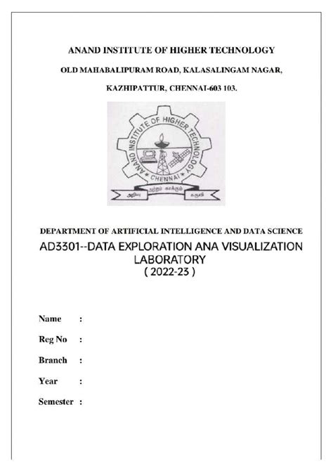 Dev Lab Record Lab Manual Artificial Intelligence And Data Science