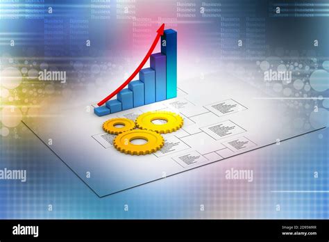 Flow Chart With Gears And Graph Stock Photo Alamy