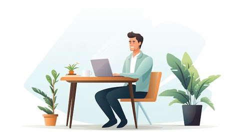 Premium Photo Business Man Work In Happy Workspace Flat Design On White Background