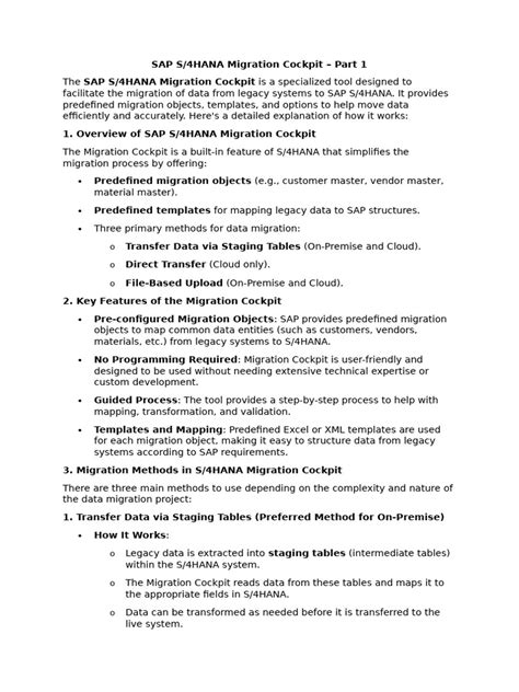 Sap S4hana Migration Cockpit Part 1 Pdf Microsoft Excel Comma Separated Values
