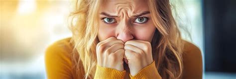 Anxious Person Biting Their Nails Premium Ai Generated Image
