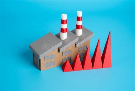 Industrial Plant And Growth Chart Increase In Production Output Stock Image Image Of