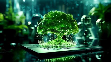 Premium Ai Image Sustainability It Green It Computing Concept Carbon Efficient Technology