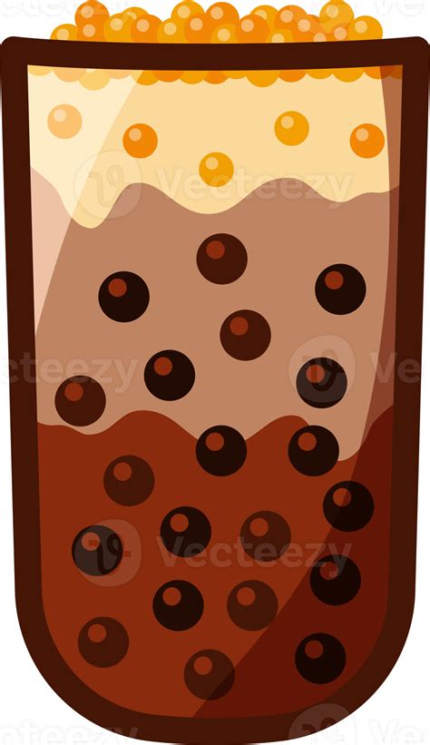 Bubble Boba Milk Tea Illustration Pearl Tapioca Ball Asian Favorite