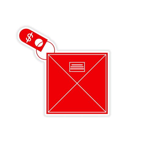 종이 봉투와 돈 벡터에 세련 된 스티커 Ai Eps Uidownload