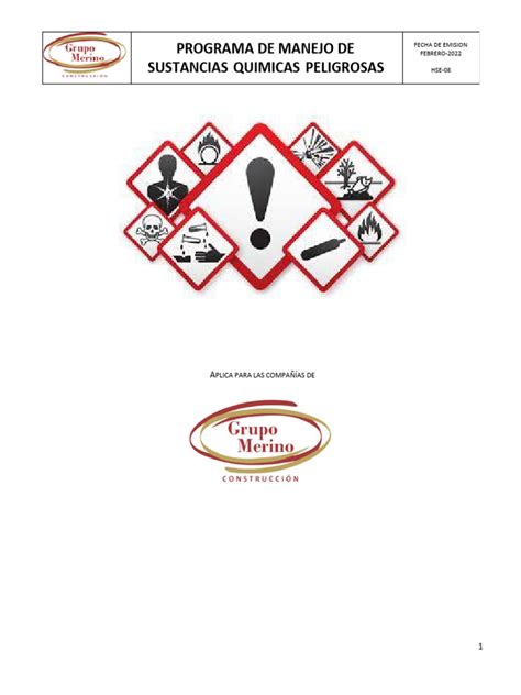 131 Programa De Manejo De Sustancias Peligrosas Pdf Primeros Auxilios