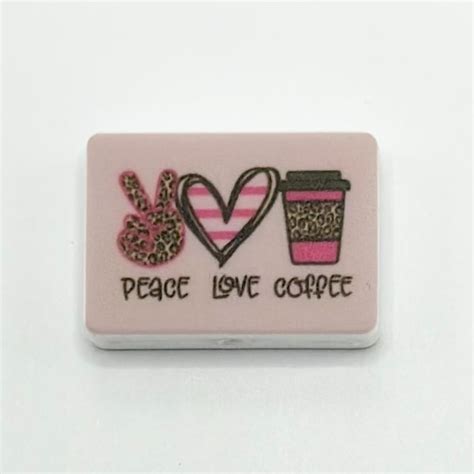 Peach Love Coffee Cup Jaguar Print Heart Victory Sign Silicone Focal