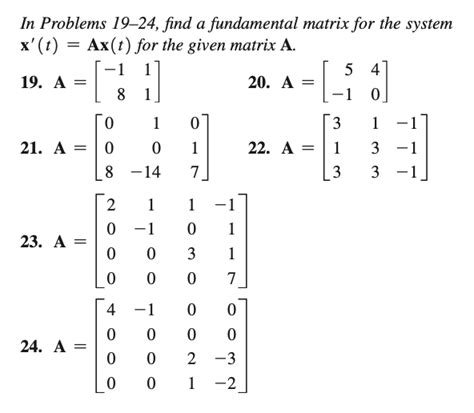Solved In Problems 19 24 Find A Fundamental Matrix For The