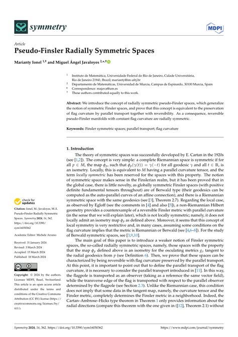 Pdf Pseudo Finsler Radially Symmetric Spaces