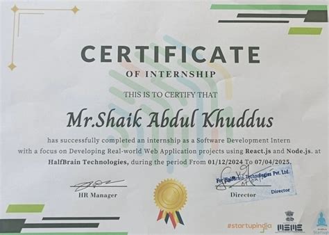 Internship Softwaredevelopment Fullstack Halfbraintechnologies