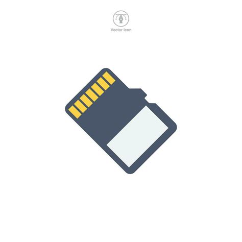 Memory Card Icon Symbol Vector Illustration Isolated On White