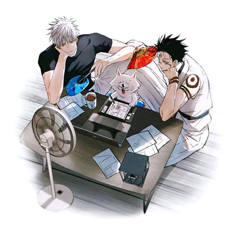 Gojou Satoru Fushiguro Megumi Ryoumen Sukuna And Akutami Gege Jujutsu Kaisen Drawn By Yoon