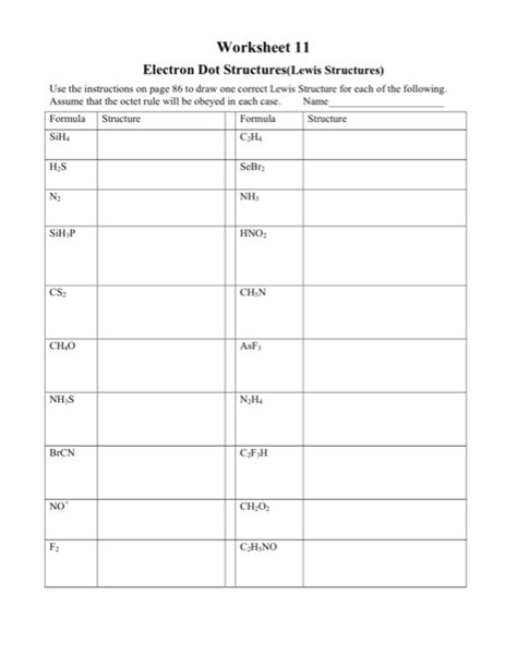 Solved Worksheet 11 Electron Dot Structureslewis Worksheets Library