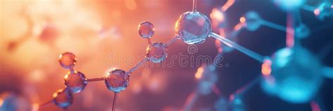 Visual Representation Of Molecules And Chemical Structures In An Abstract Background With