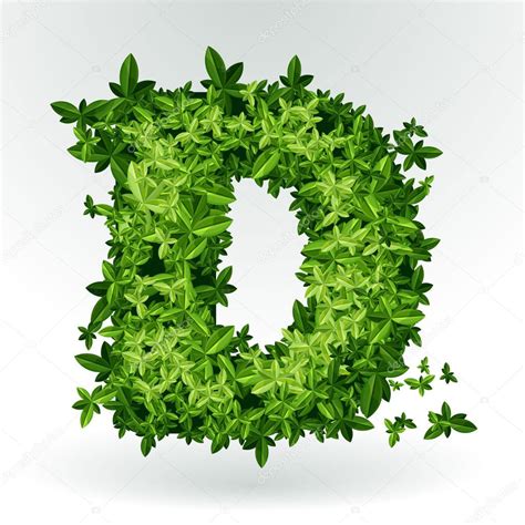Letter G Green Leaves Summer Vector Alphabet — Stock Vector 45100245