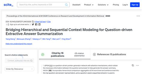 Bridging Hierarchical And Sequential Context Modeling For Question Driven Extractive Answer