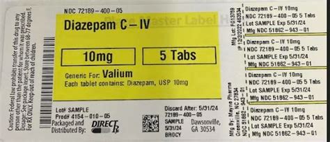 Valium Package Insert Prescribing Information