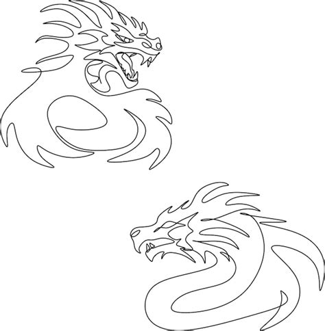 Ano Novo Chinês 2024 Ano Do Dragão Arte De Linha Logotipo De Tatuagem