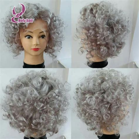 Hotsale Silver Grey Human Hair Wig Short Curly Bob Wigs 8a Brazilian