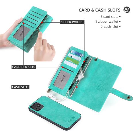 Zipper Wallet With Detachable Magnetic Phone Case For IPhone Meetiyou