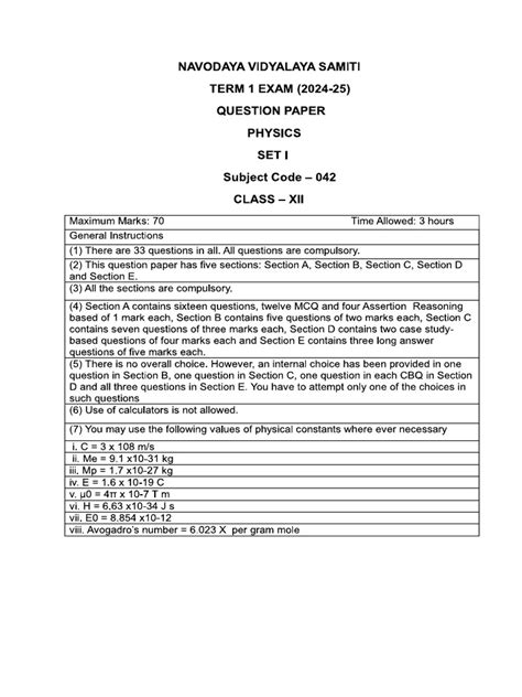 class xii physics qp pdf