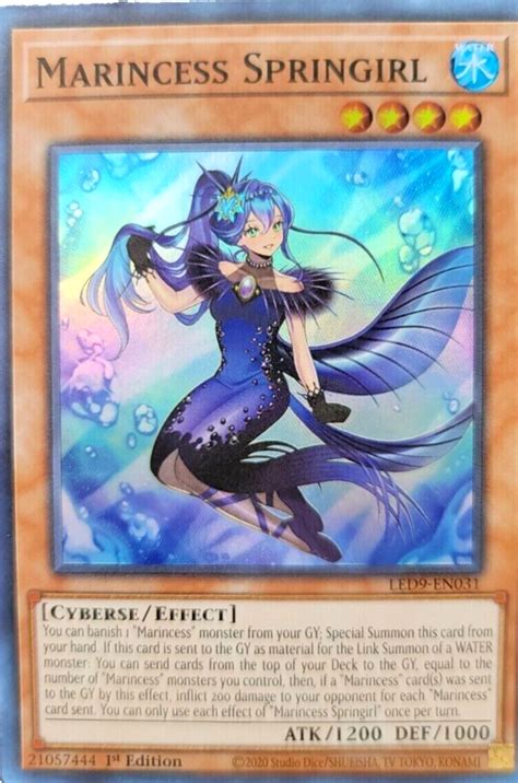 Yu Gi Oh Marincess Springirl Led9 En031 1st Edition Super Rare Holo Nm Ebay
