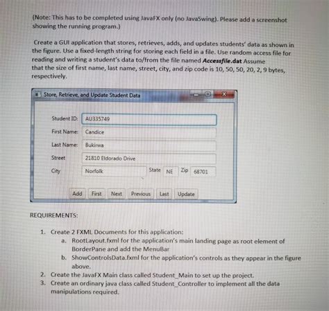 Note This Has To Be Completed Using JavaFX Only No Chegg