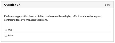 solved question 17 1 pts evidence suggests that boards