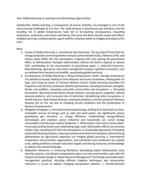 Global Warming Causes Effects And Solutions
