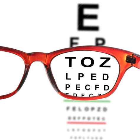 Premium Photo View Through Glasses On Eye Chart White Background