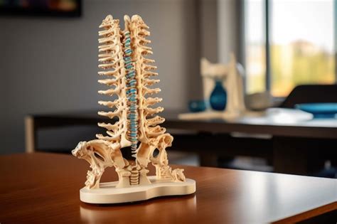 Premium Ai Image Advanced Bionic Spine Model Displayed On A Table