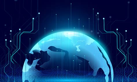 행성의지도 세계지도 글로벌 소셜 네트워크 미래 벡터 행성 지구와 푸른 미래 배경 인터넷과 기술 0명에 대한 스톡 벡터 아트 및 기타 이미지 Istock