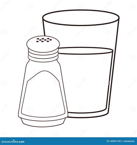 Water Glass And Salt Shaker Stock Vector Illustration Of Chemical