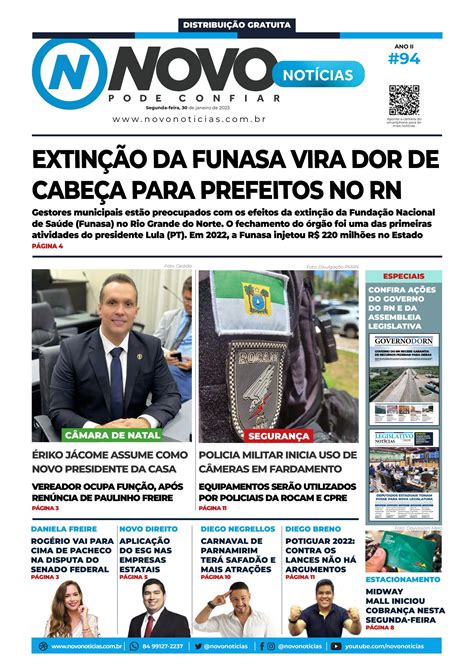 Novo Not Cias Impresso Dia De Janeiro