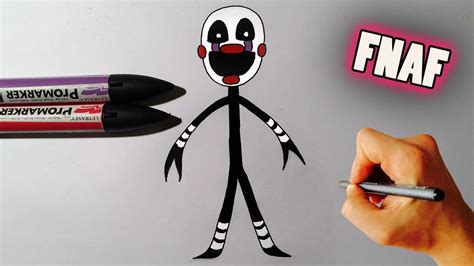 How To Draw Adventure Marionette Puppet From Five Nights At Freddy S FNAF World Drawing Lesson