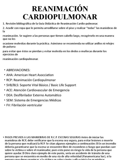 Reanimación Cardiopulmonar Pdf Reanimación Cardiopulmonar Paro