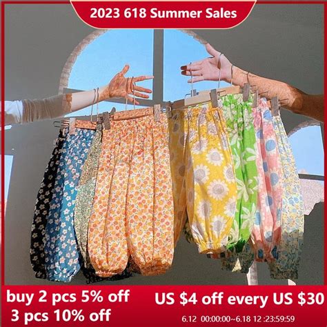 캐주얼 패션 탄성 허리 바지 아기 봄 여름 하렘 바지 여아 모기 방지 바지 소프트 프린트 크롭 와이드 레그 팬츠