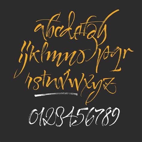 Police Manuscrite Manuscrite Brush Font Majuscule Chiffres
